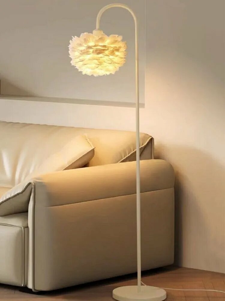 Настольная лампа с перьями, индивидуальный дизайн, для спальни, премиум стиль, 12 Вт