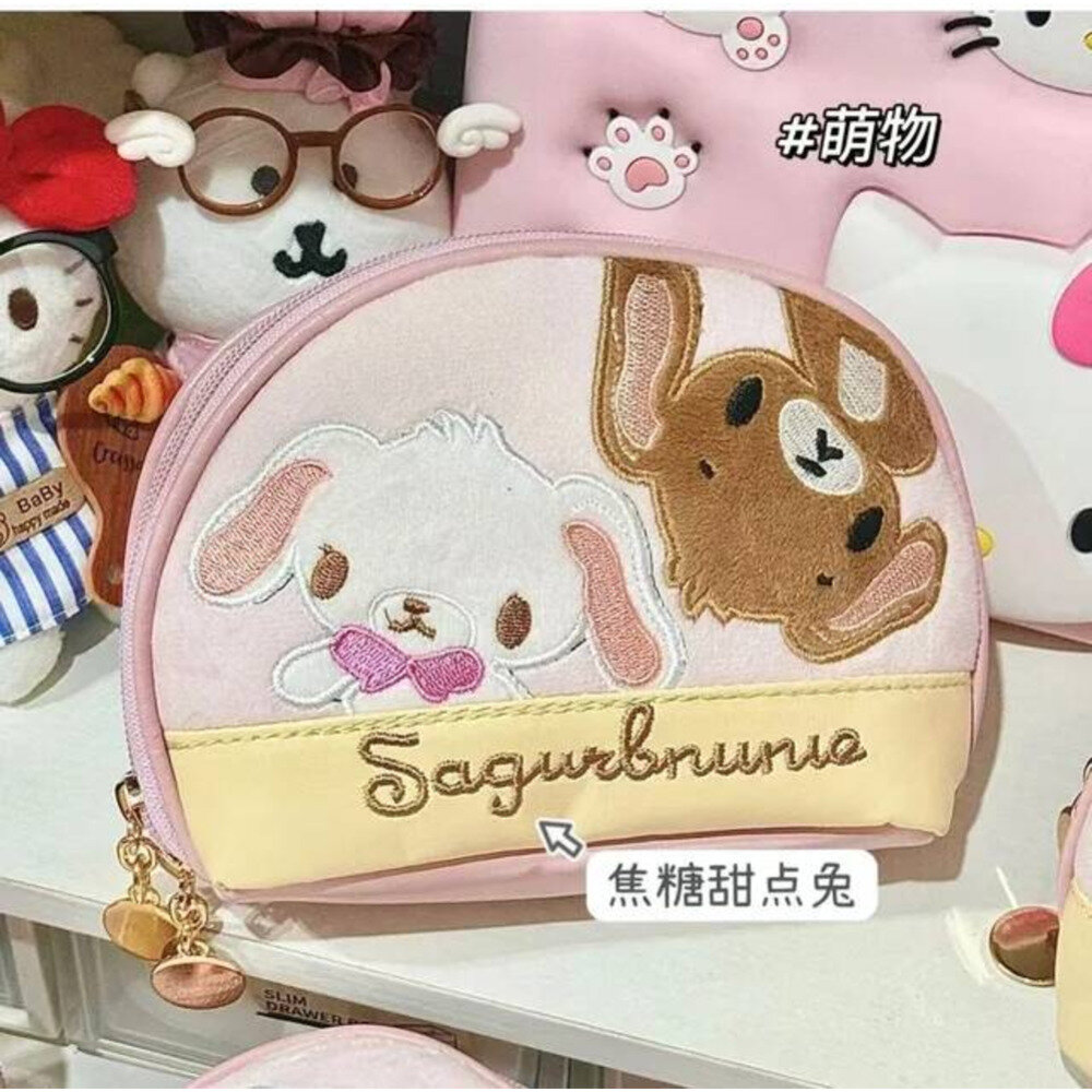 Кошелек-портмоне Sanrio Sugarbunnies из холста на молнии с милым дизайном, для хранения монет, наушников, банковских карт и студенческих карт, подарок на день рождения для девочки.