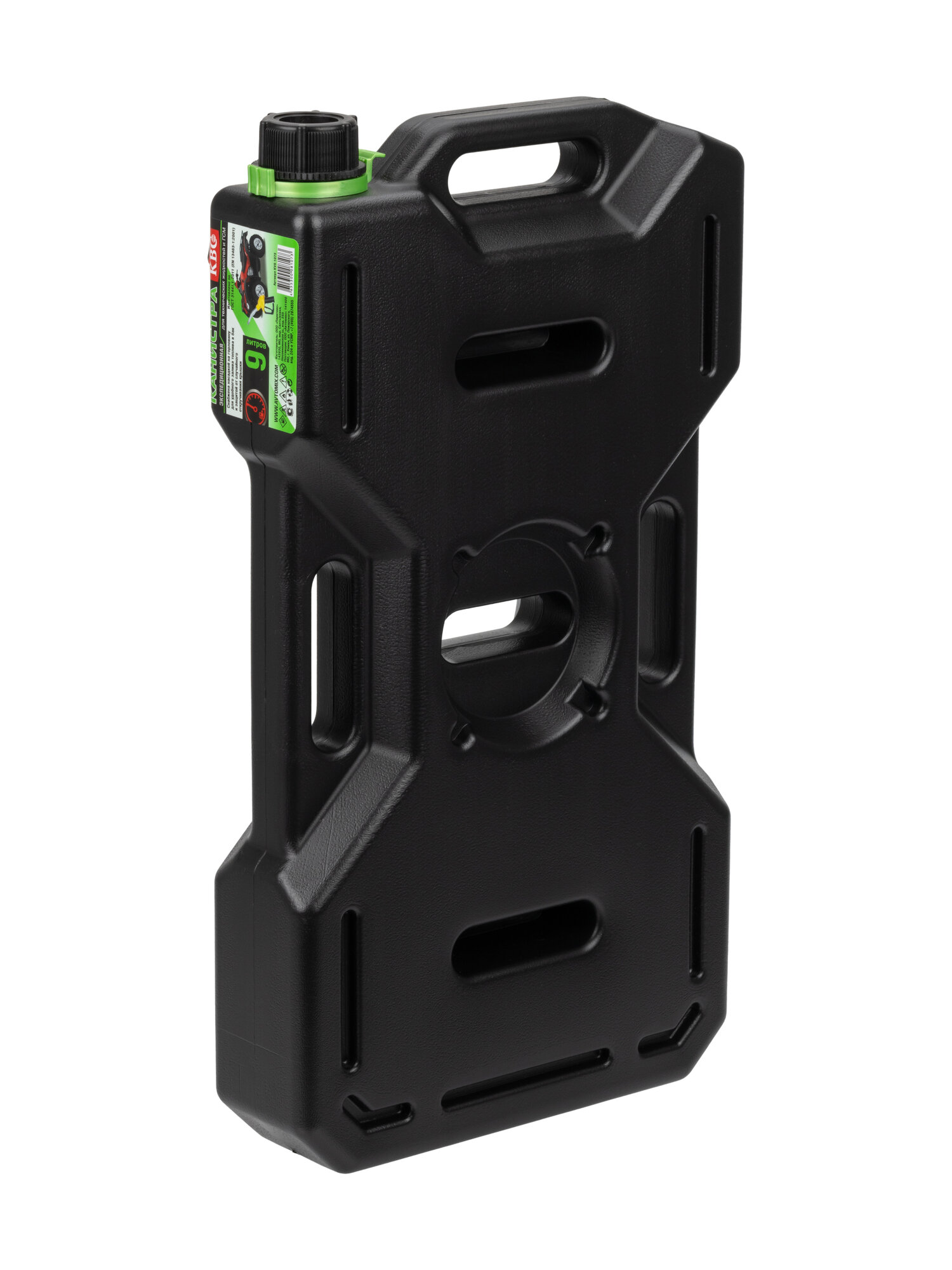 Канистра экспедиционная 9 л для бензина пластиковая класса экстрим черная