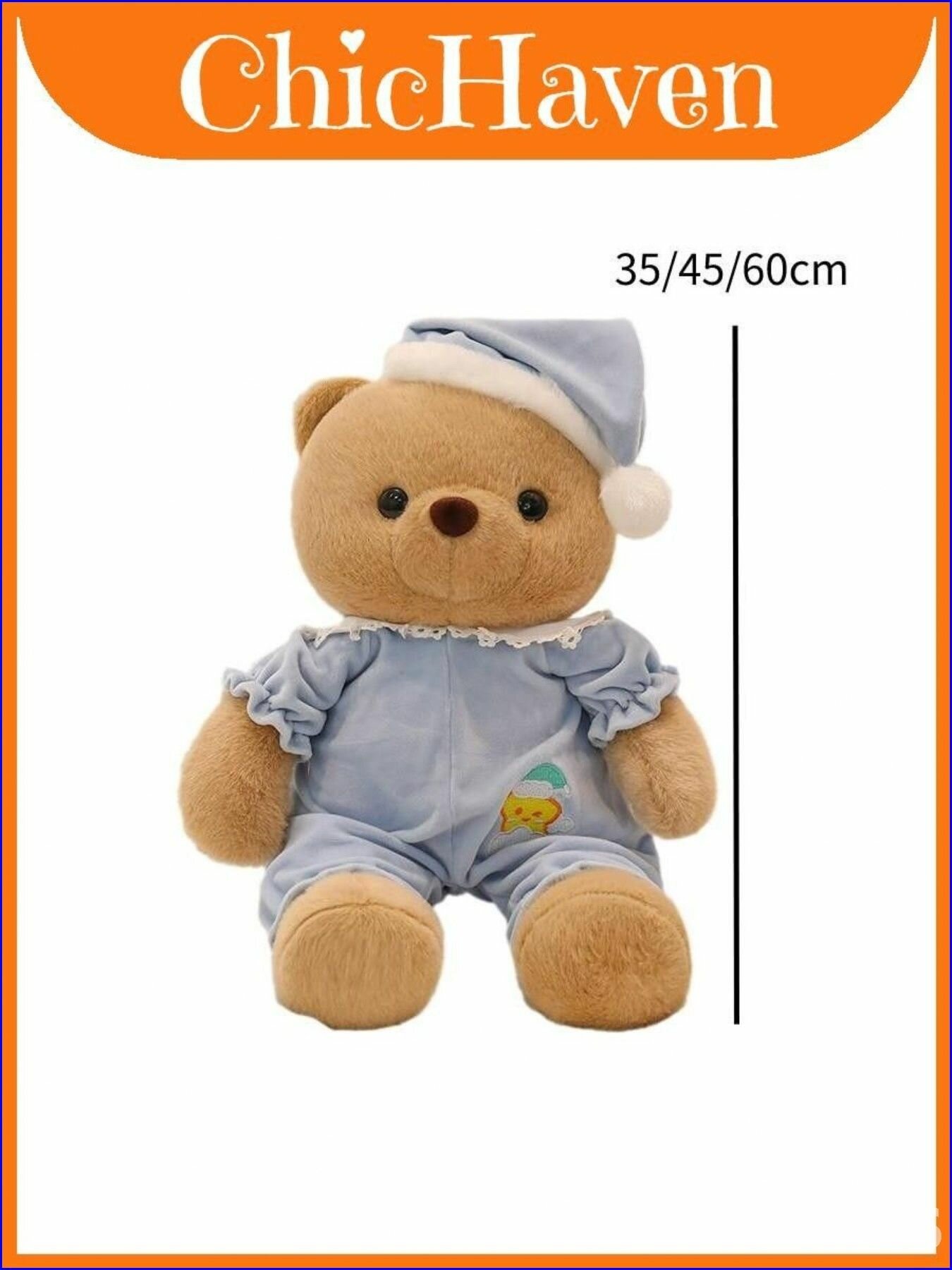 Плюшевая игрушка soft and huggable teddy bear sweet comfort toy для детей, синий, 60 см