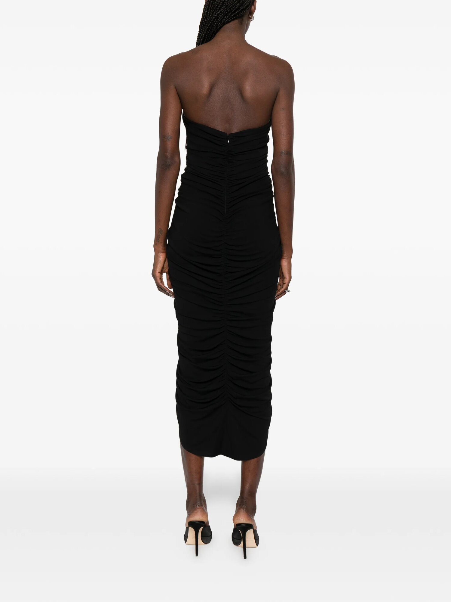 Платье Alexander Wang Structured-bodice midi dress, размер 4, black/black — фото 1