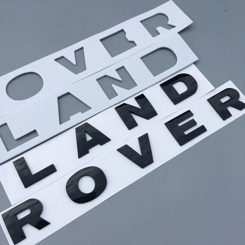 Логотип переднего капота LAND ROVER, наклейка на английском языке, значок багажника Discovery 3 4 Range ROVER Evoque Sport-черный