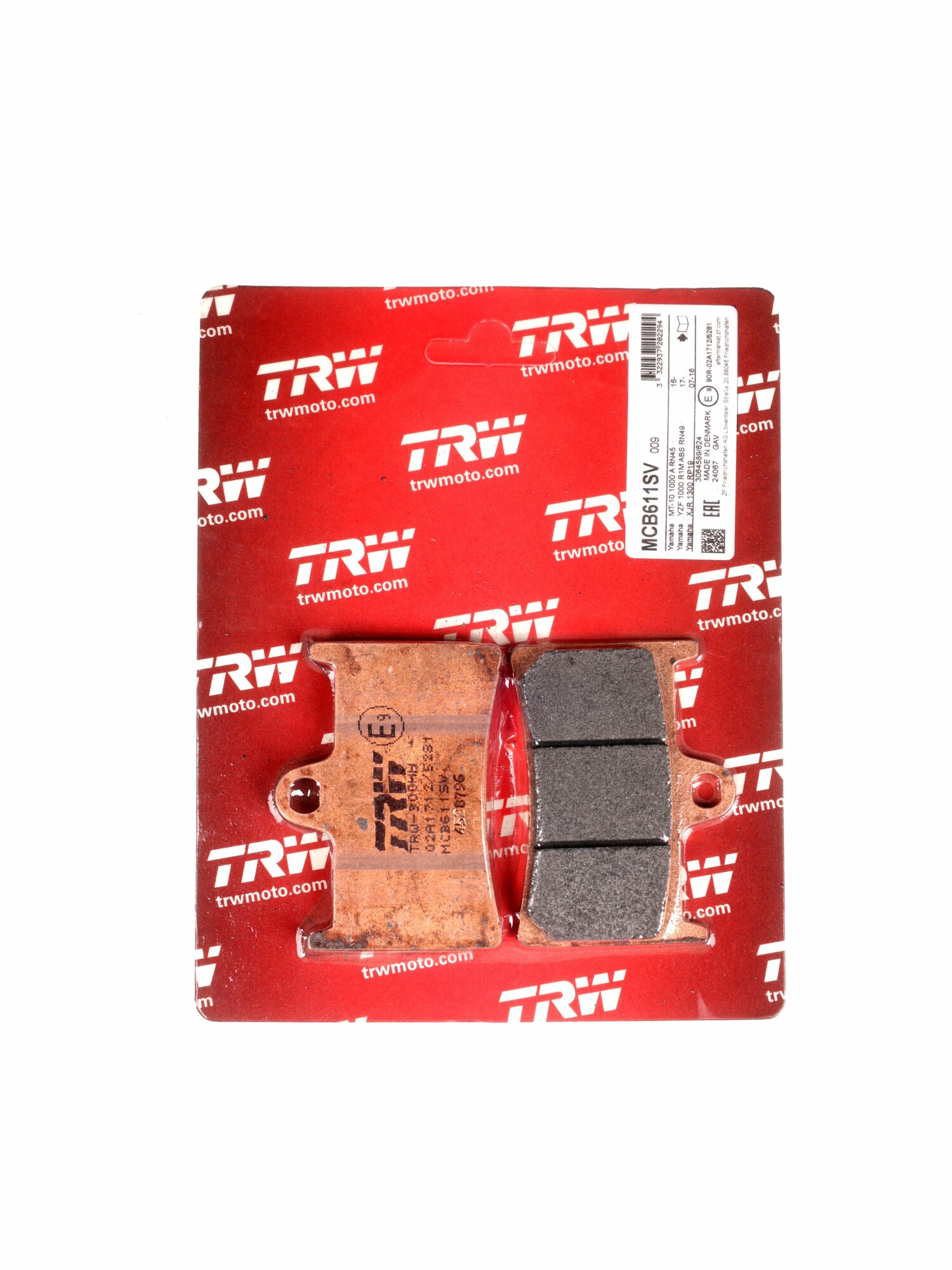 Колодки тормозные дисковые для мото передние TRW (MCB611SV)