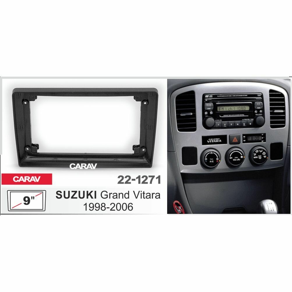 Переходная рамка 9" Android для SUZUKI Grand Vitara XL-7, Grand Escudo XL-7 1998-2006 черная CARAV 22-1271