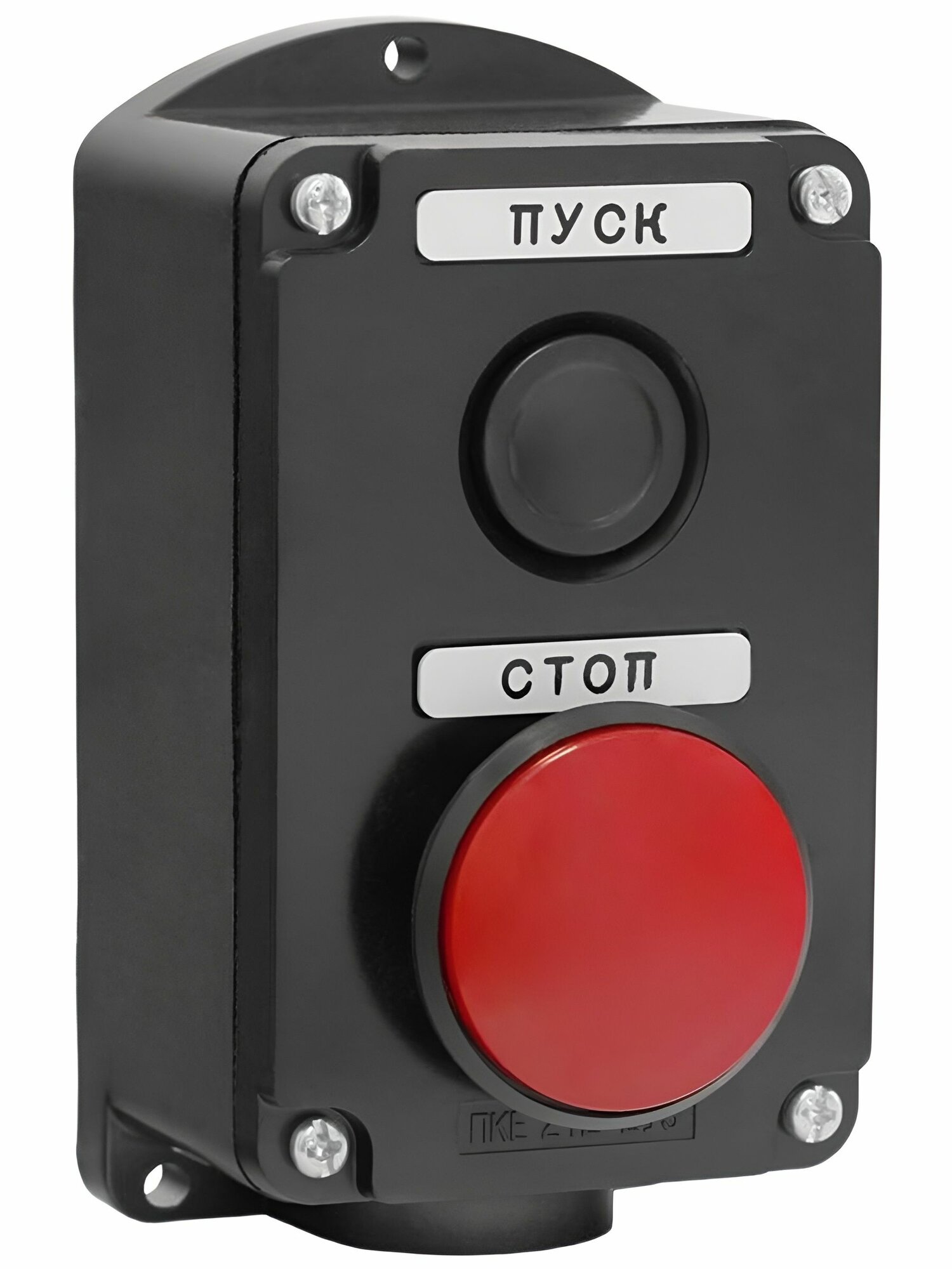 Кнопочный пост ПКЕ 212-2У3 (2 кнопки Красная, Черная , IP40, 660В 50Hz, -440В, 10А).