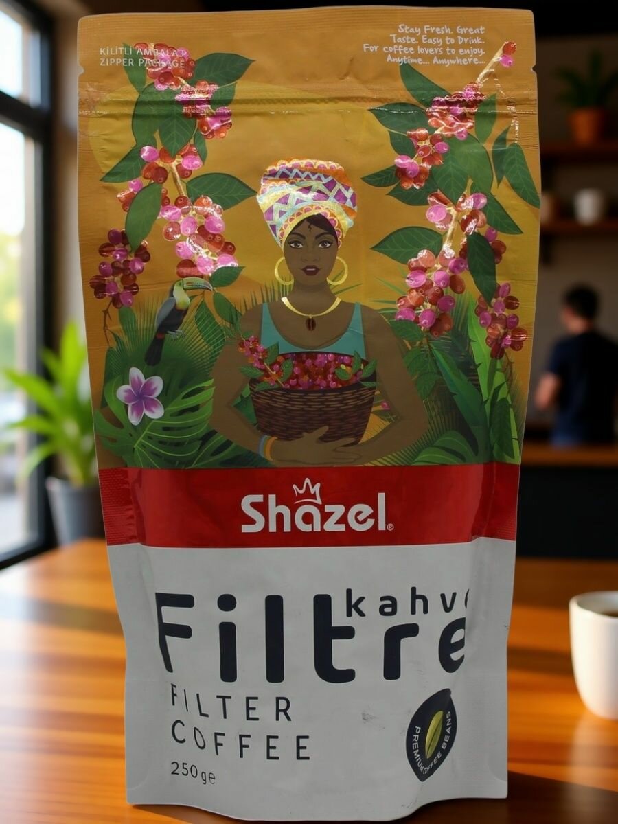 Shazel Filtre Турецкий натуральный фильтрованный кофе 250г
