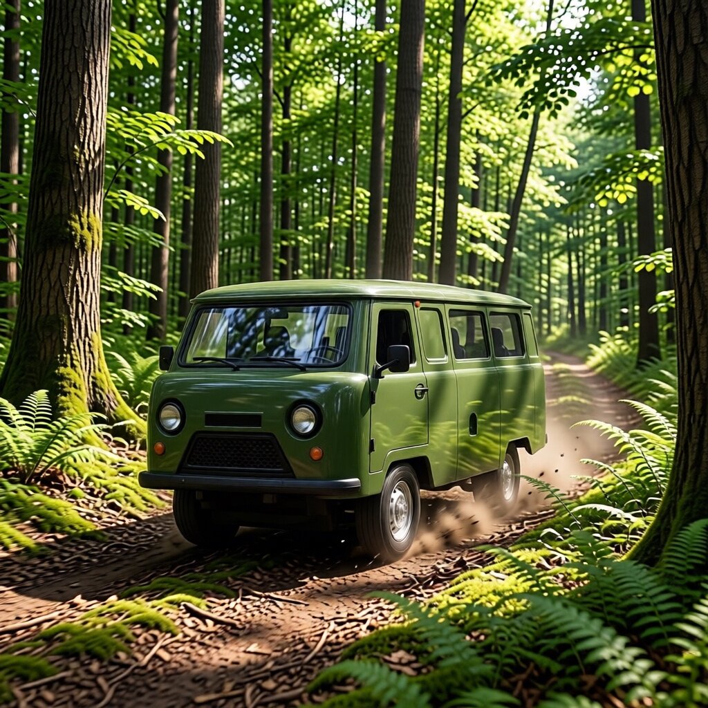 Машина металлическая UAZ УАЗ 452, 18,5 см, свет-звук, инерционная