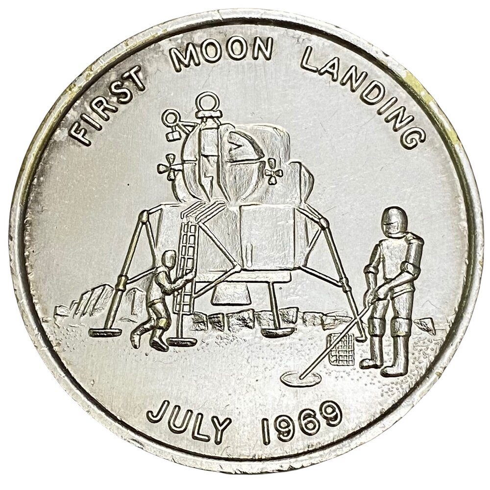 США, настольная медаль "Первая посадка на Луну" 1969 г.