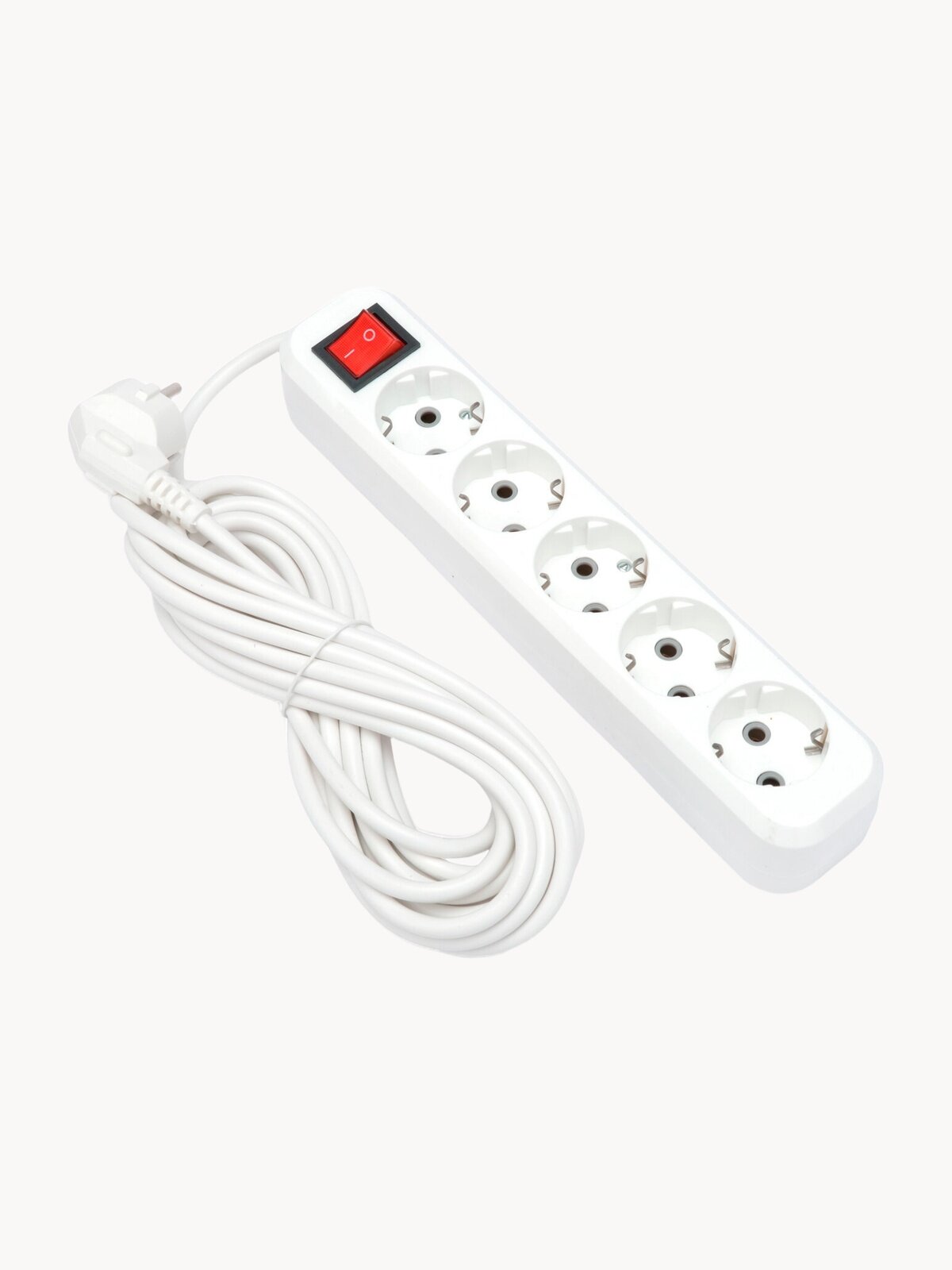 Удлинитель Гарнизон белый с выключателем и заземлением длина 5м