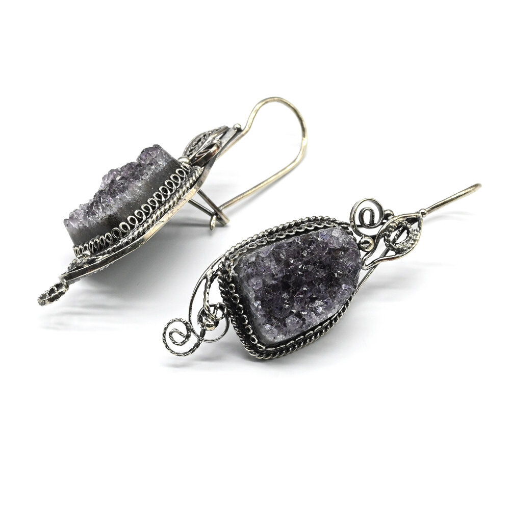 Серьги, аметист