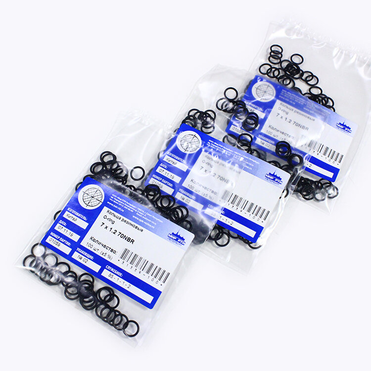 Кольца резиновые уплотнительные (O-ring) 7х1.2 70NBR (упаковка 100 шт. ±5%)