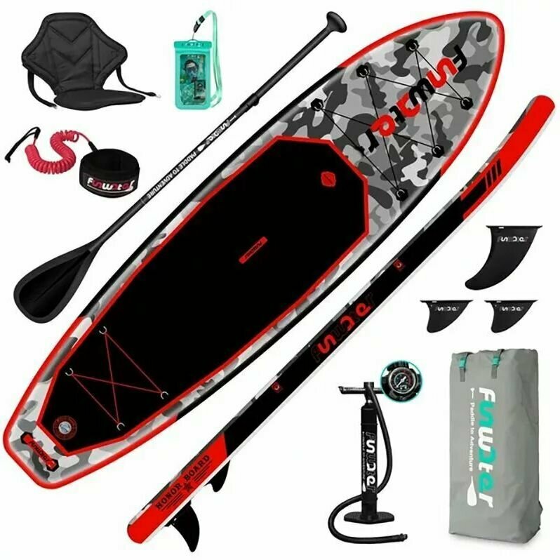 Надувная доска SUP board (сап борд) FunWater Honor Red 11'0 (330x84x15 cm)
