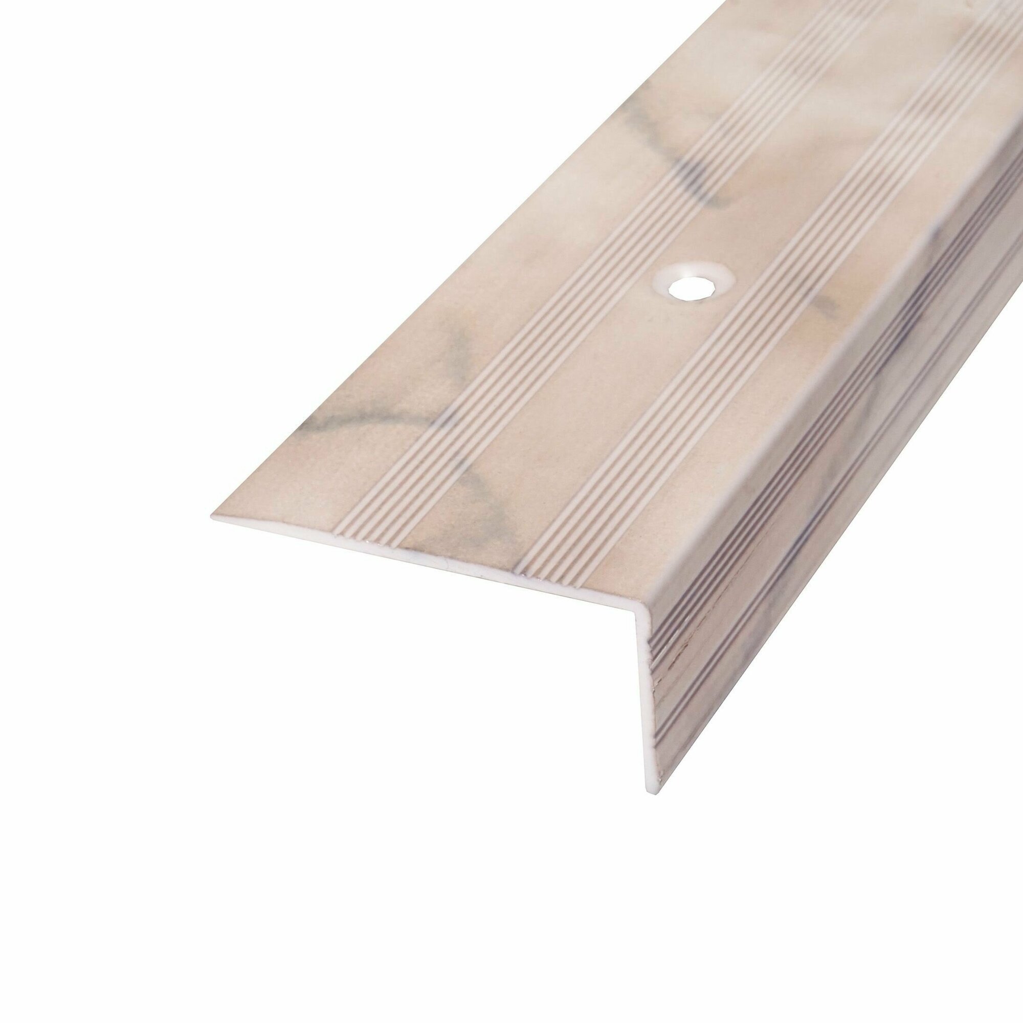 Порог-угол напольный алюминиевый АЛ-239 39x19 мм, длина 1 м Бежевый мрамор