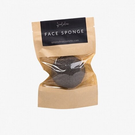 Спонж конжаковый SmoRodina для умывания "BAMBOO CHARCOALl" с бамбуковым углем