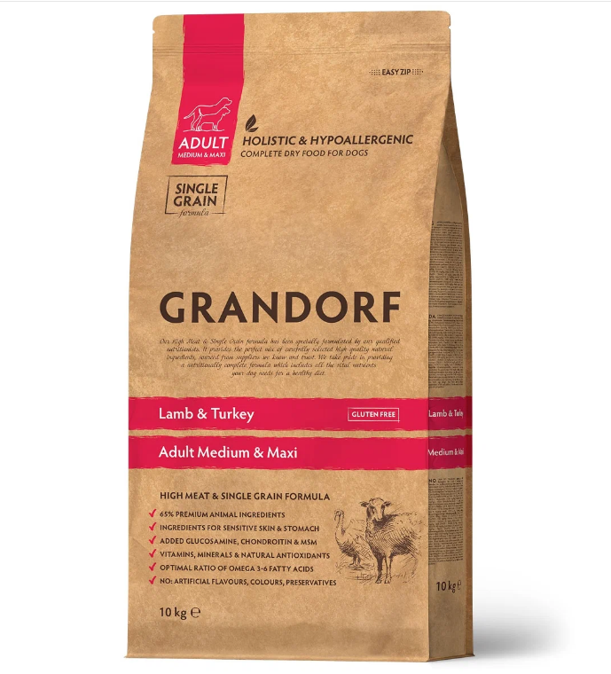 Сухой корм Grandorf (Грандорф) сухой корм для собак всех пород Ягненок с индейкой, 10 кг