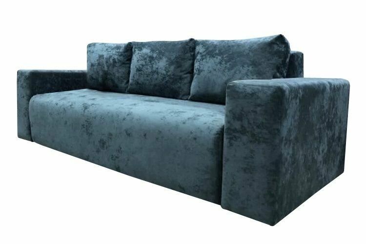 Диван-кровать Лаунж 235x100x80/ механизм еврокнижка/велюр Овен сумеречный синий/ ящик для белья