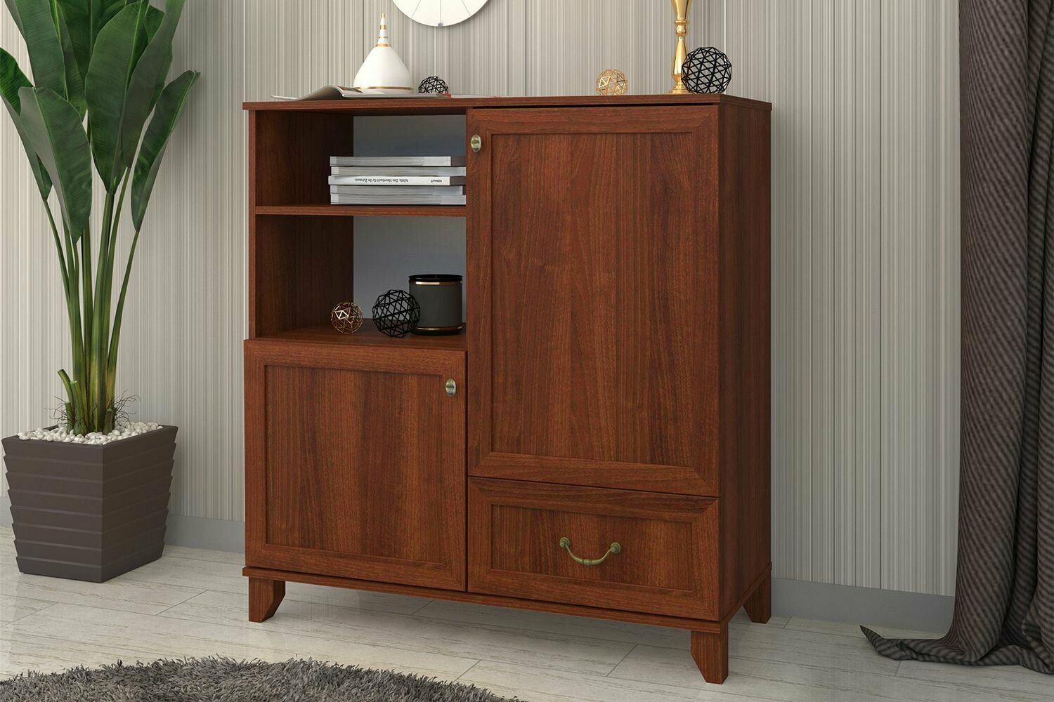 Комод Ренди 21М 100х40х110 ноче мария луиза, рамка квадро МДФ, ножка №3