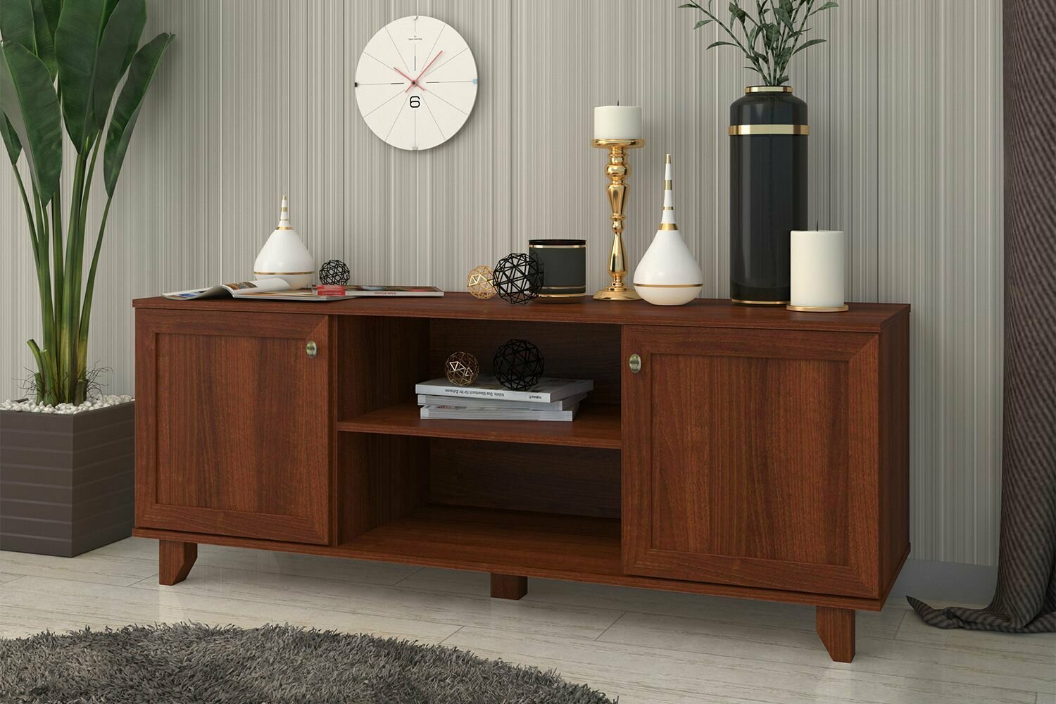 Комод Ренди 17М 150х40х60 ноче мария луиза, рамка квадро МДФ, ножка №3