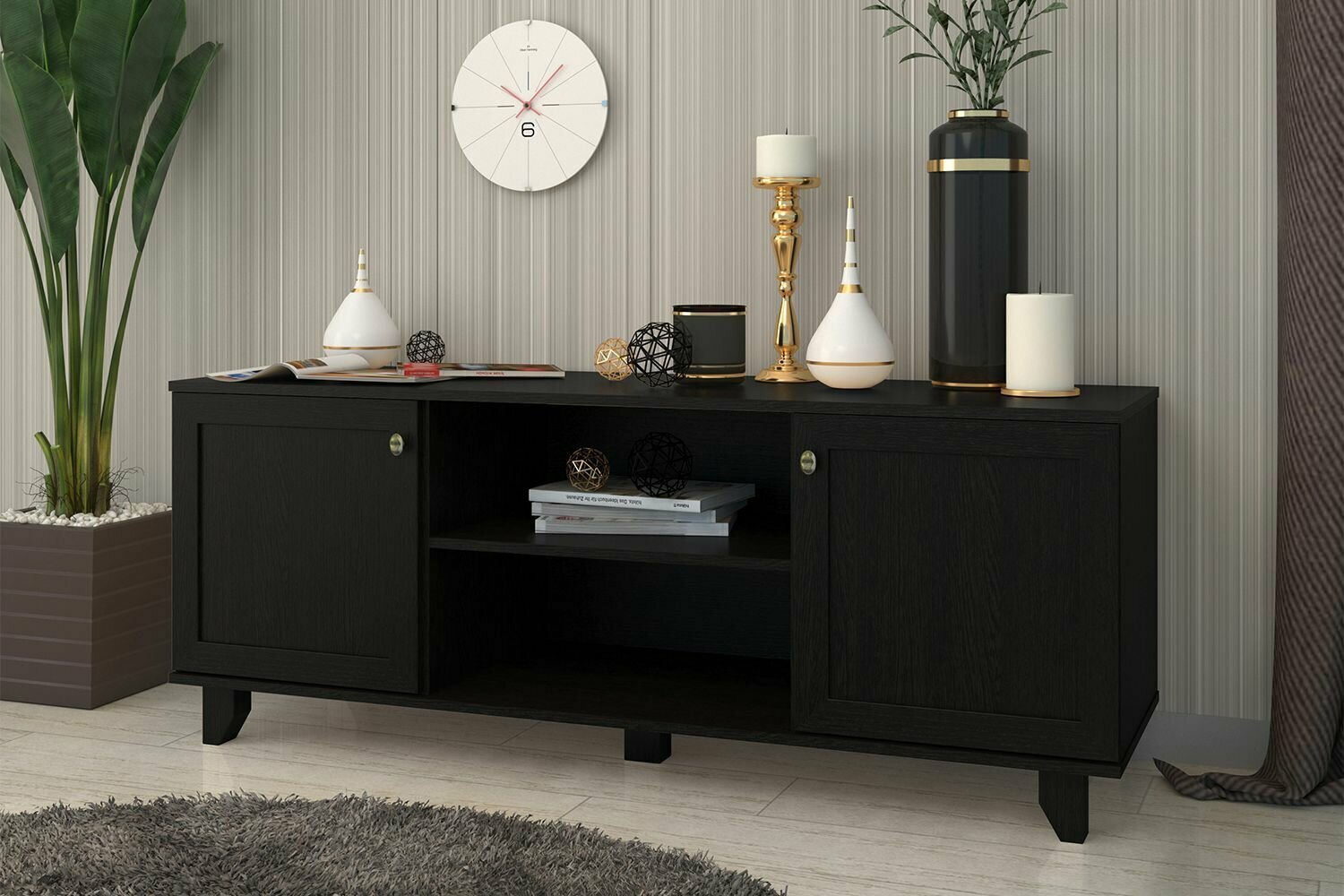 Комод Ренди 17М 150х40х60 венге цаво, рамка квадро МДФ, ножка №3