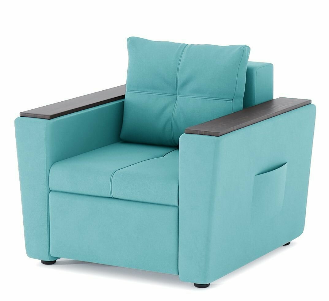 Кресло кровать раскладное для взрослых Дубай Майами еврокнижка, велюр Зара Азур 48