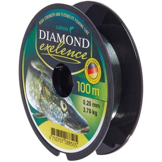 Леска Salmo Diamond EXELENCE 020 мм, 3.70 кг 100 м, светло-зеленая