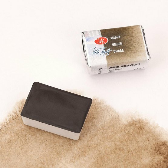 Краска акварель художественная "Белые ночи" умбра цв №418 кювета 2,5 мл