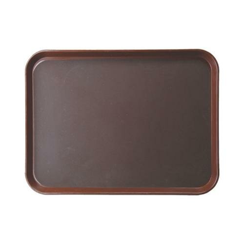 Поднос прорезиненный прямоугольный "Проотель", полипроп, длина 45,5, ширина 35,5см, коричнев.