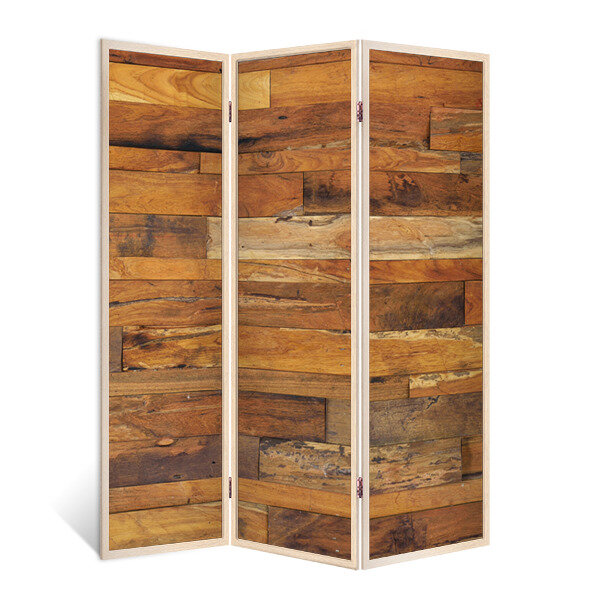 Ширма перегородка Деревянный лофт 3 створки кремовый дуб 176х140 см