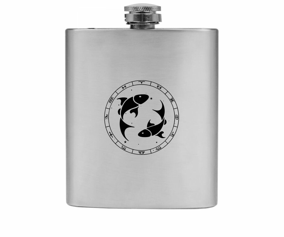 Фляжка со знаком зодиака Рыбы №3