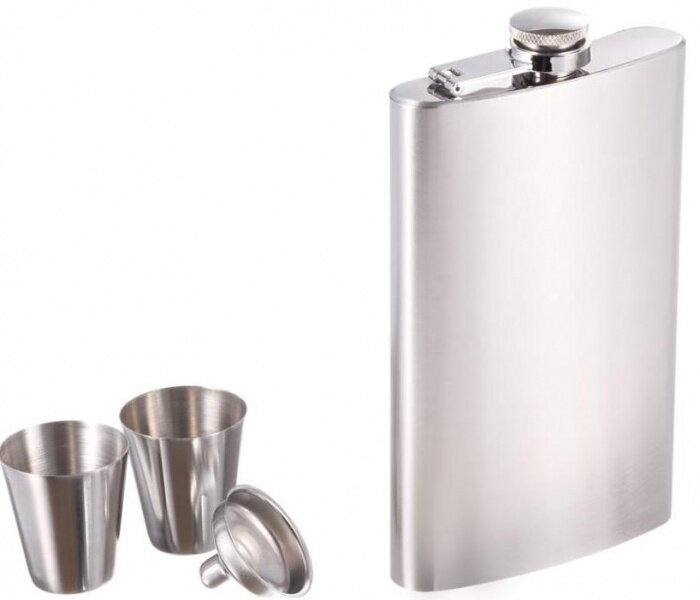 S.Quire FLS062 Набор s.quire фляга 0,27 л, 2 стопки, воронка, сталь, серебристый