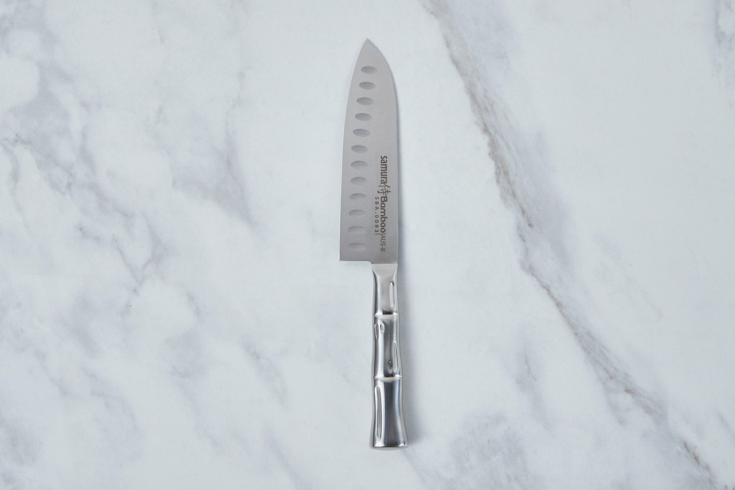 Нож Сантоку SAMURA Bamboo из нержавеющей стали для резки овощей, мяса и рыбы на кухне