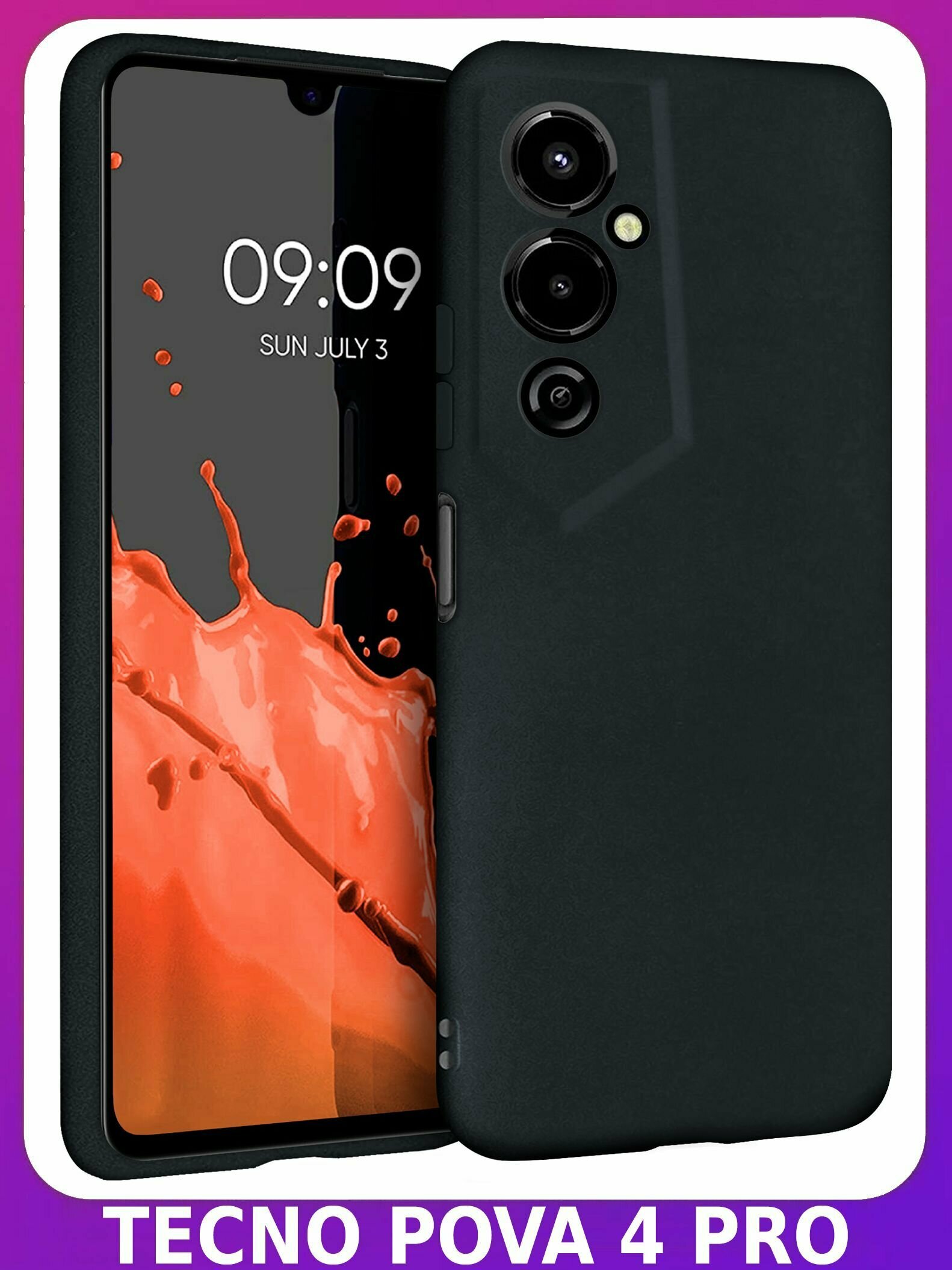 Мягкий Soft Touch чехол из силикона для TECNO POVA 4 PRO с бархатной подкладкой