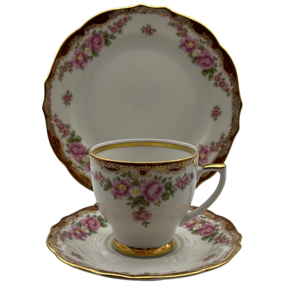 Чайно-кофейное трио "Баварский букет", фарфор, 1979-1990 гг, Minterling, Бавария, Германия