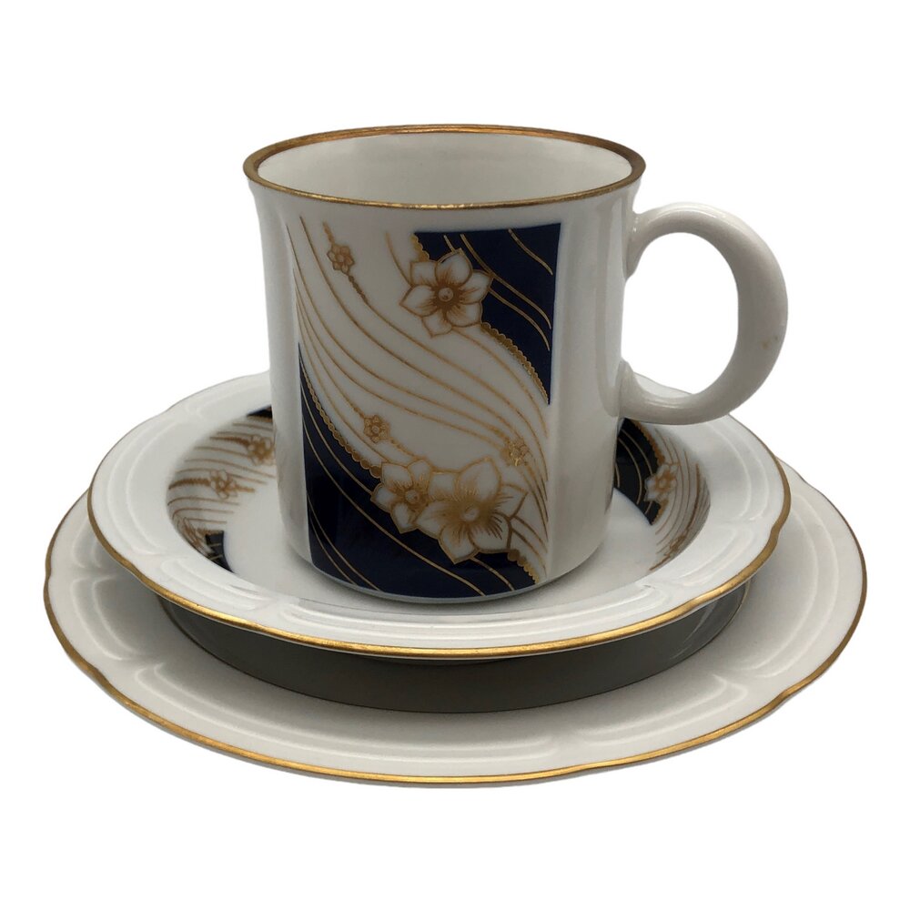 Чайно-кофейное трио "Веймар", 1973-1977 гг, фарфор, роспись, кобальт, Weimar, ГДР