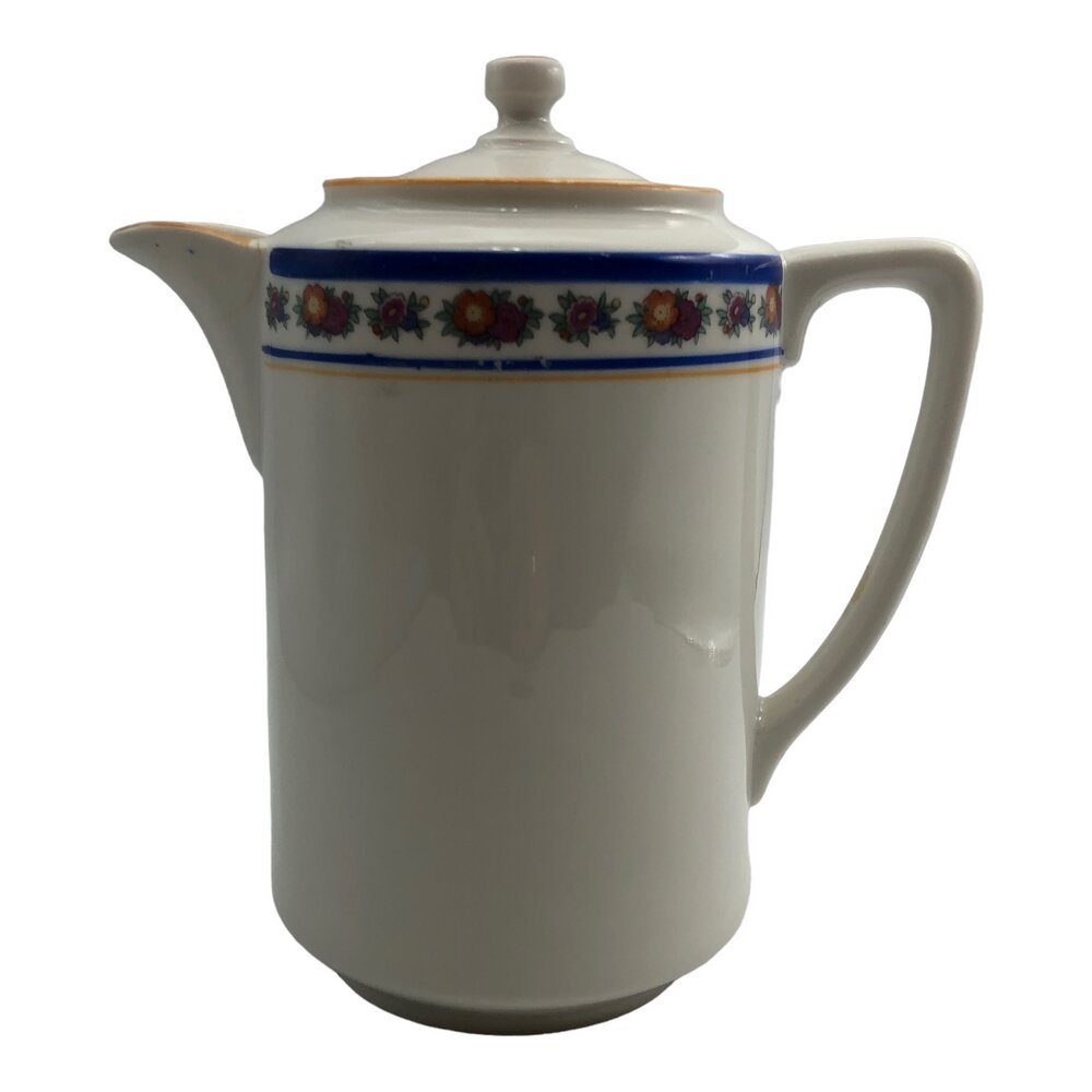 Фарфоровый кофейник "Цветочная кайма" 1940-1954 г, Дмитровский Фз в Вербилках, СССР
