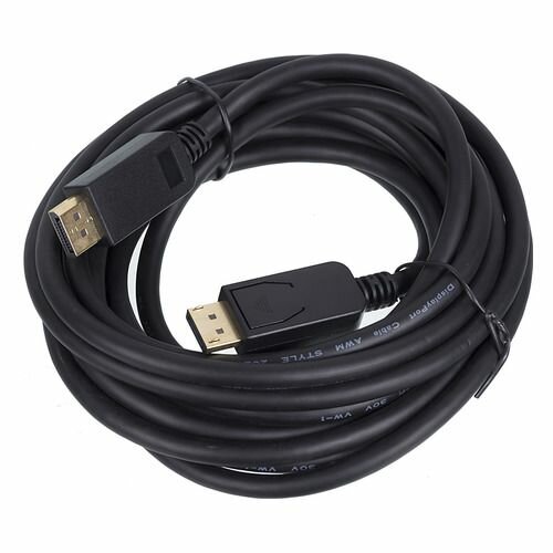 Кабель Display Port 1.2v, DisplayPort (m) - DisplayPort (m), GOLD , 5м, черный