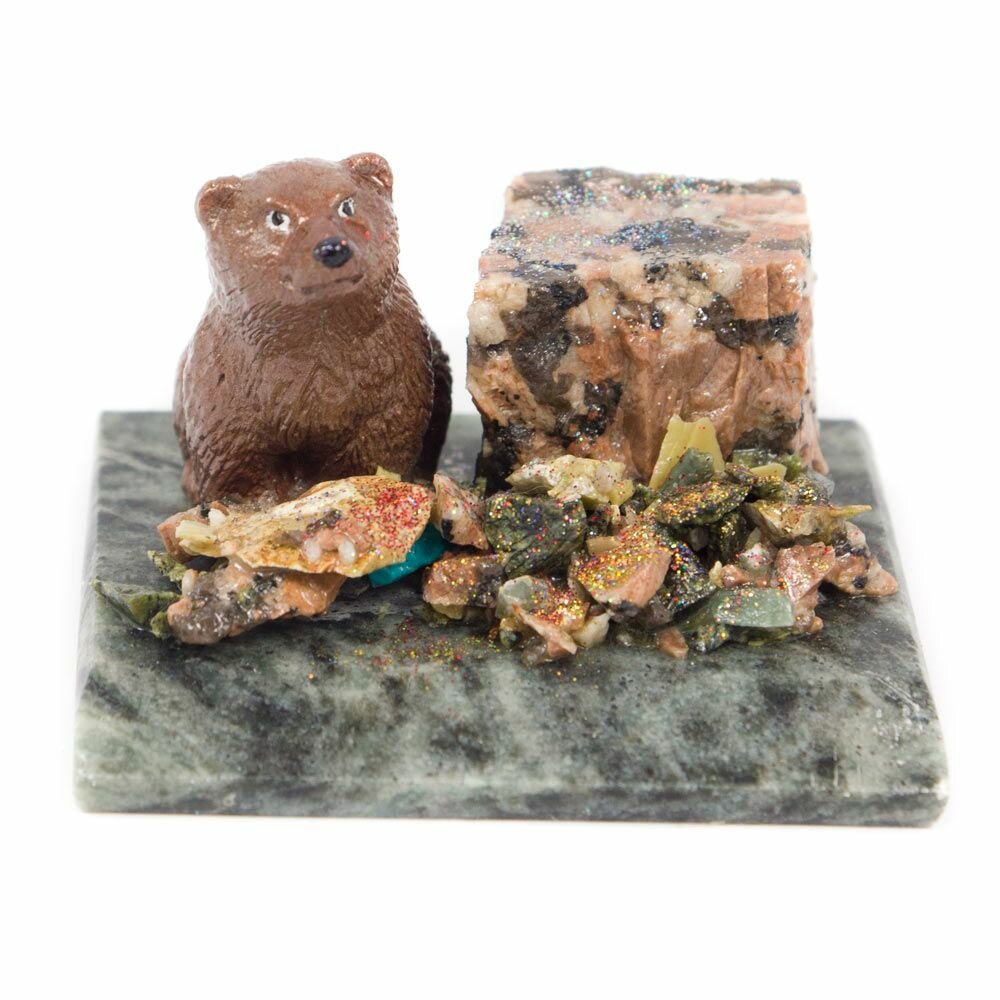 Сувенир "Мишка сидит" змеевик 116550