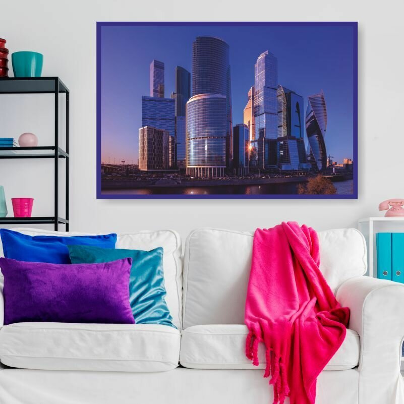 Постер для интерьера на стену Бизнес-Центр Москва-Сити 50х40 см в тубусе ПолиЦентр
