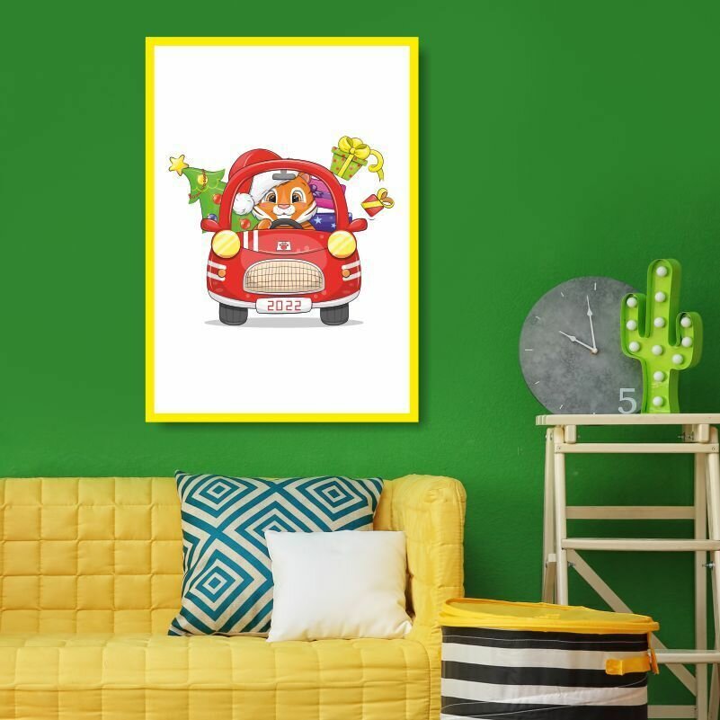 Постер для интерьера на стену Тигр Тип 6 Для Детской Вертикальный 40х50 см в тубусе ПолиЦентр