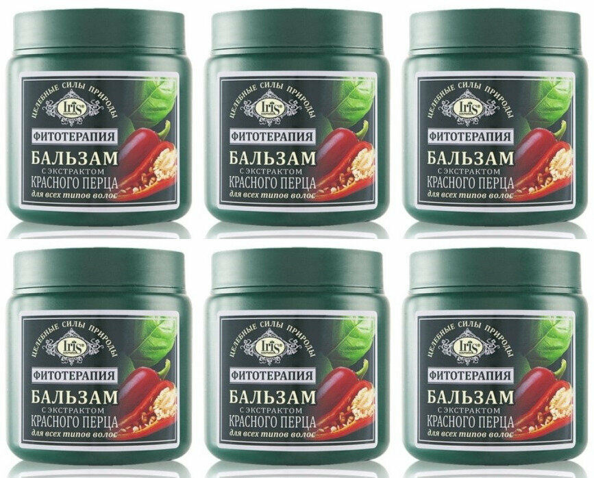 Iris Бальзам Фитотерапия для волос с экстрактом красного перца 500мл,6 шт