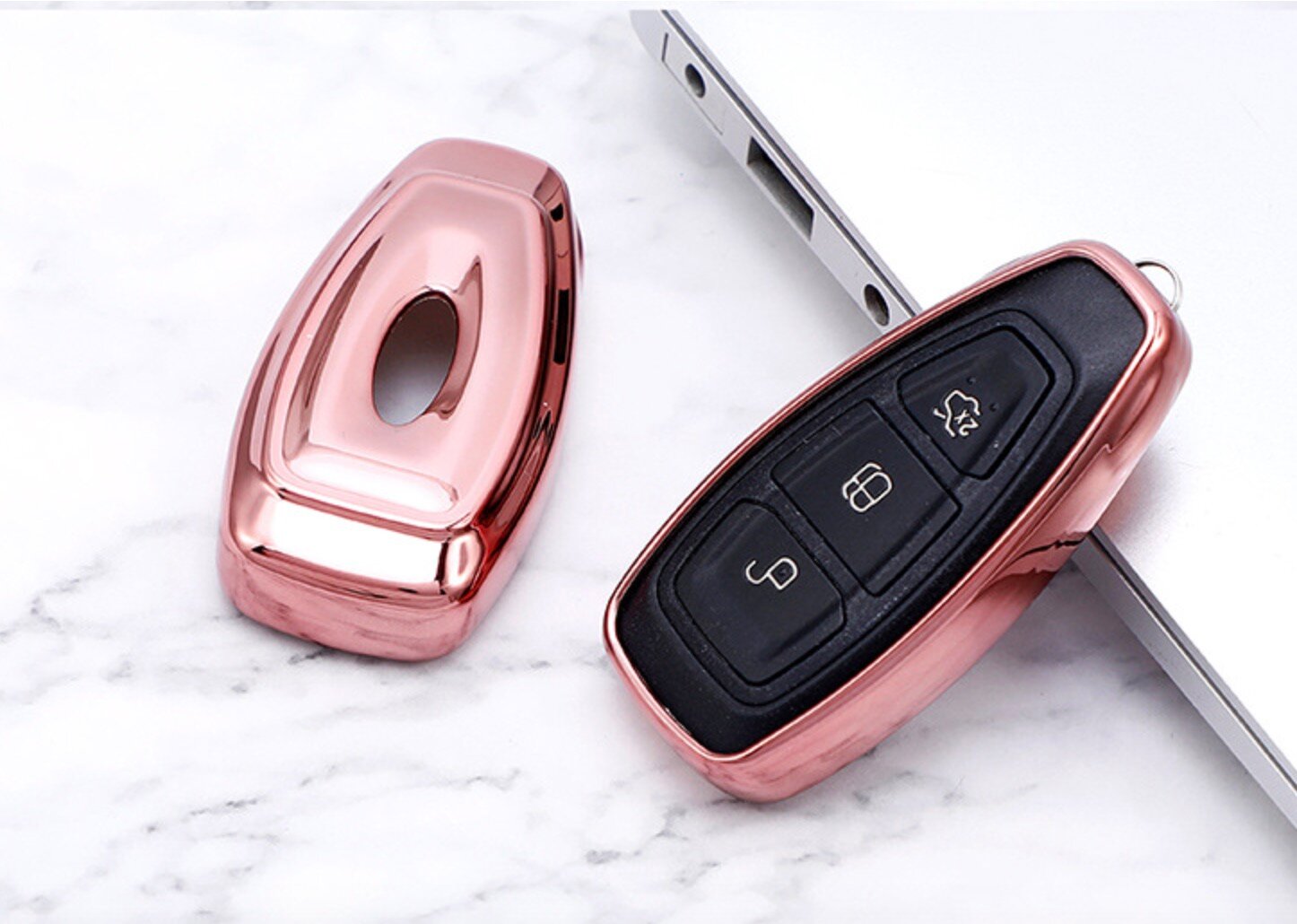 Защитный, противоударный чехол MyPads M-236654 для автомобильного ключа зажигания марки Форд Ford Focus Mondeo Fiesta Explorer V Mustang Transit Ec.