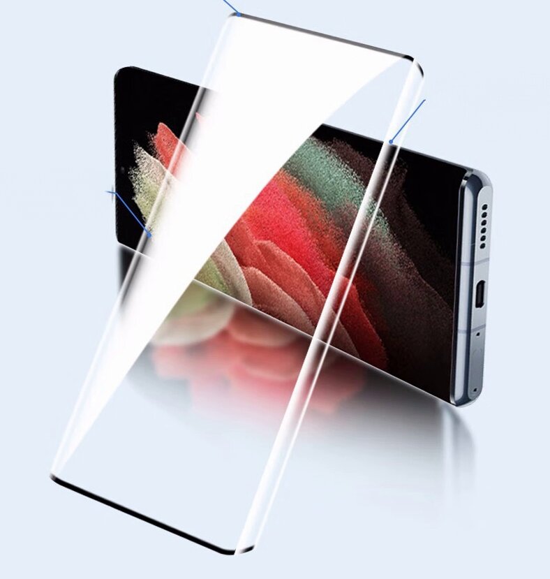 3D/5D защитное стекло MyPads 5D Forti Glass для Samsung Galaxy S23 Ultra с закругленными изогнутыми краями которое полностью закрывает экран / дисп.