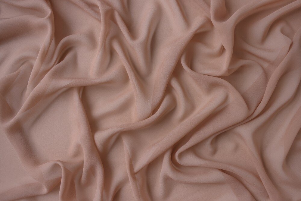 Ткань креповый шифон цвета румян, ширина 1.35 м