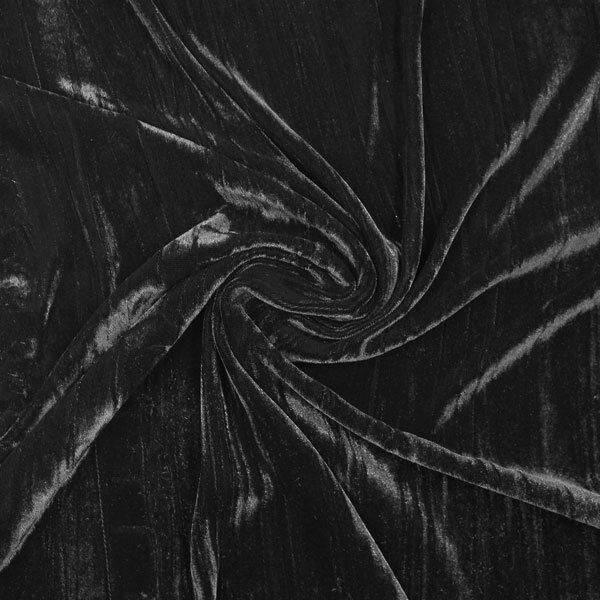 Бархат, ткань для шитья и рукоделия, черный цвет 100х140 см