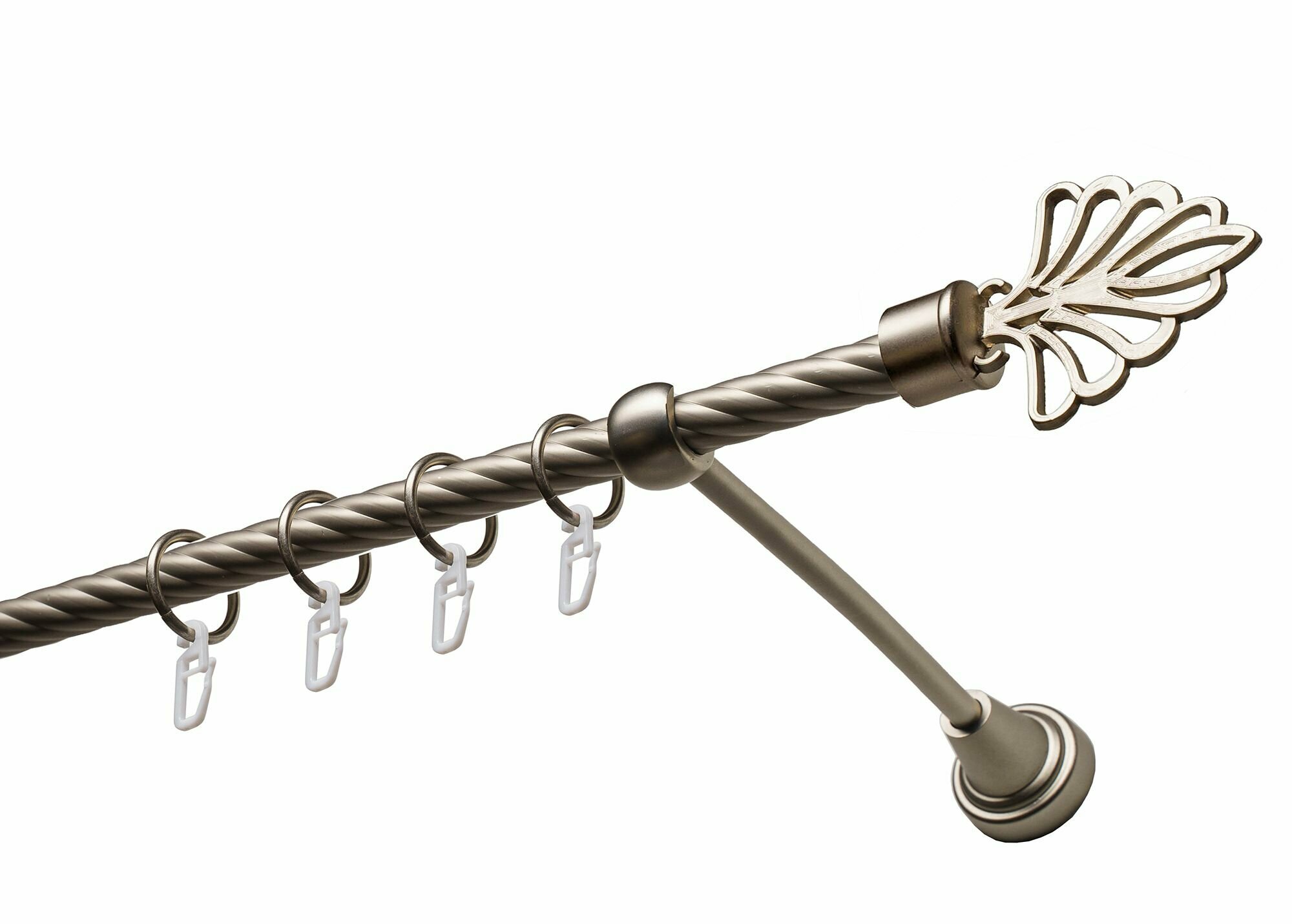 Карниз для штор 3,0 метра AICITY веер твист 1 хром матовый