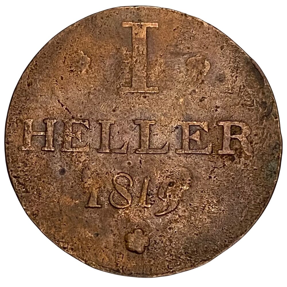 Германия, Франкфурт-на-Майне 1 геллер 1819 г.