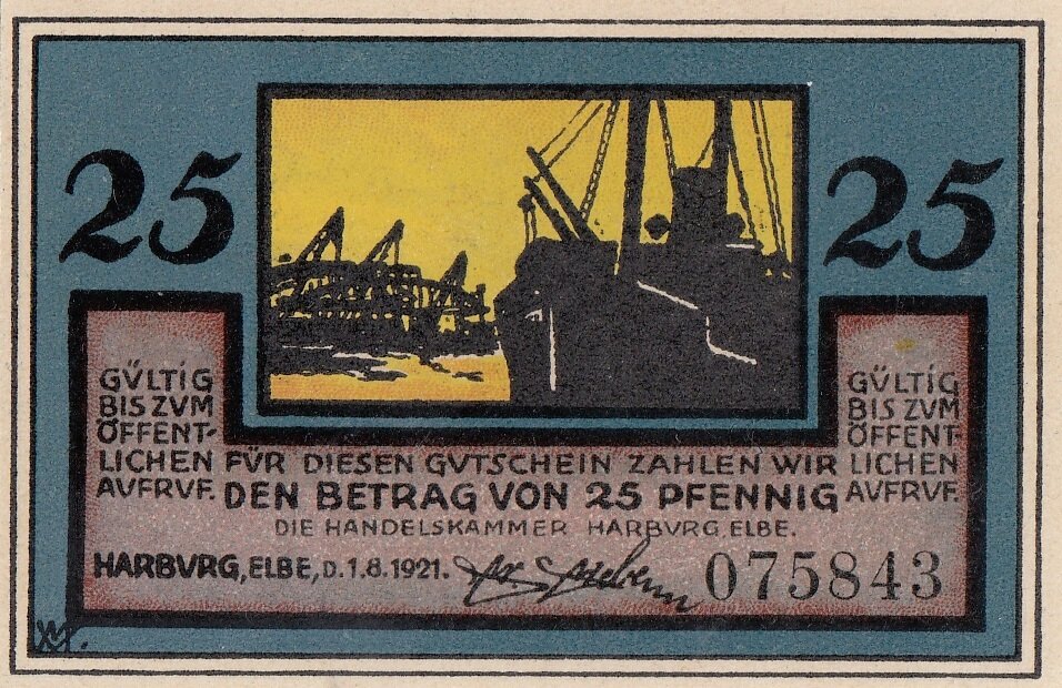 Германия (Веймарская Республика) Харбург 25 пфеннигов 1921 г.