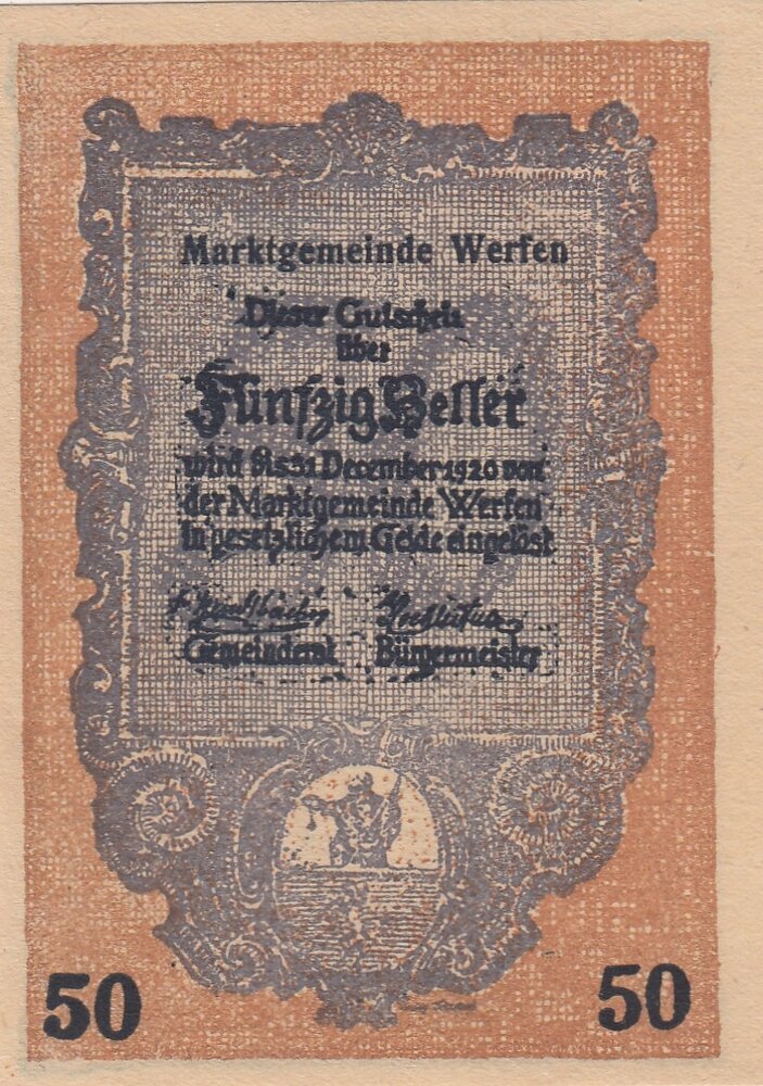 Австрия, Верфен 50 геллеров 1914-1920 гг.