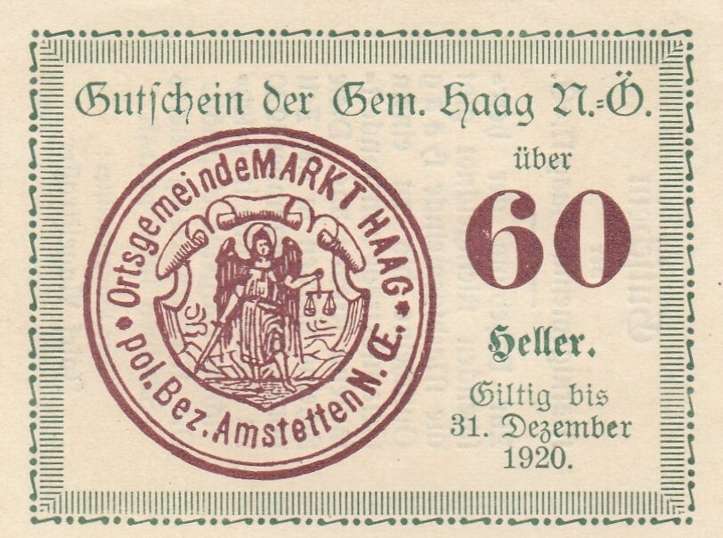 Австрия, Хаг 60 геллеров 1914-1920 гг.