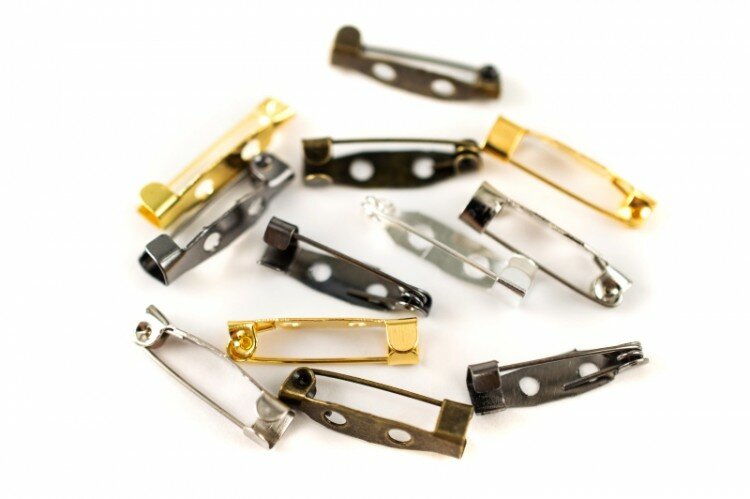 Основа для броши 20х5х5мм, отверстие 2мм, ассорти цветов, железо, 18-010, 10шт